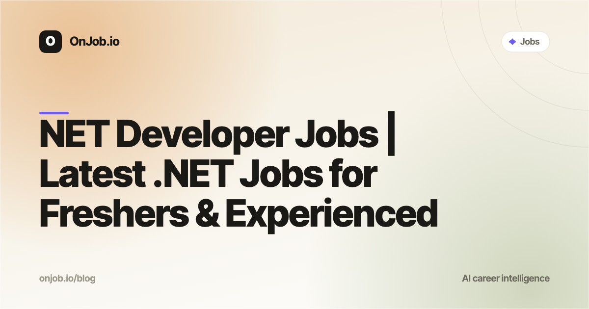 NET Developer Jobs | OnJob.io