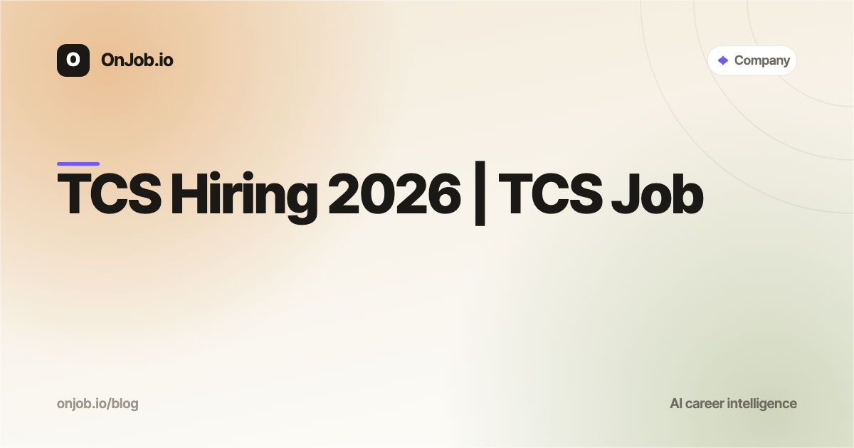 TCS Hiring 2026 | OnJob.io